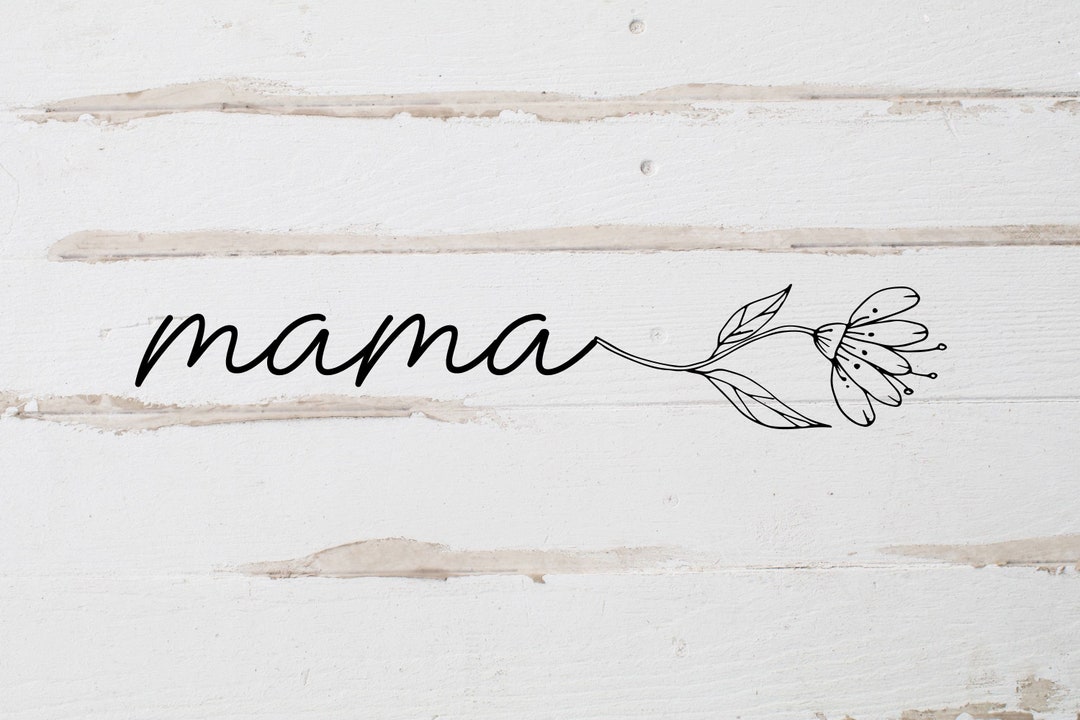 MAMA Flower SVG PNG Digital Design - Floral - Etsy