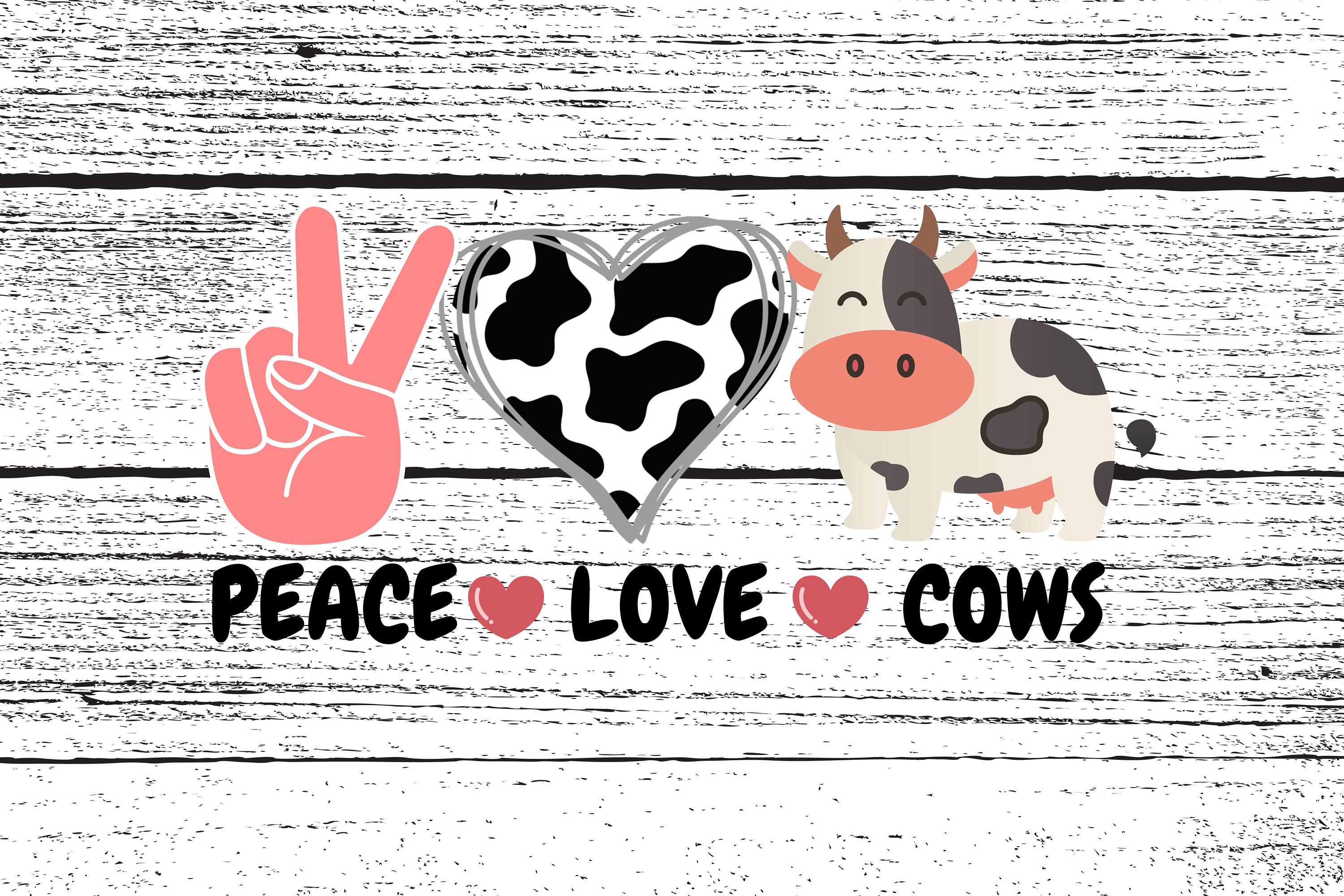 Peace Love Cows PNG Digital Download Sublimation Design - Etsy
