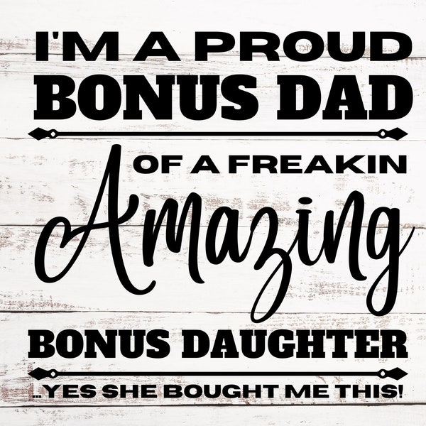Bonus Dad Svg - Etsy