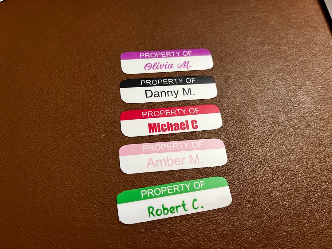 Customizable Name Tag Property Sticker - Etsy