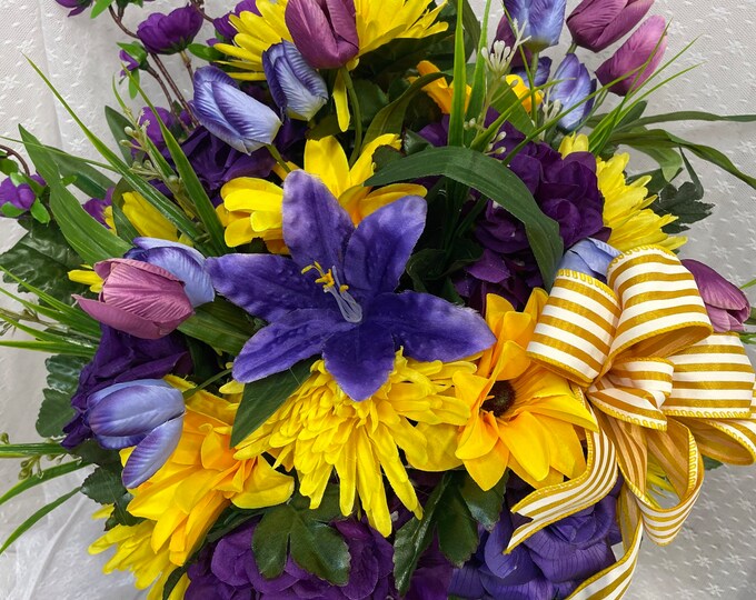 Mausoleum Floral Design, Crypt Niche Holder Arrangement, Grave Side ...