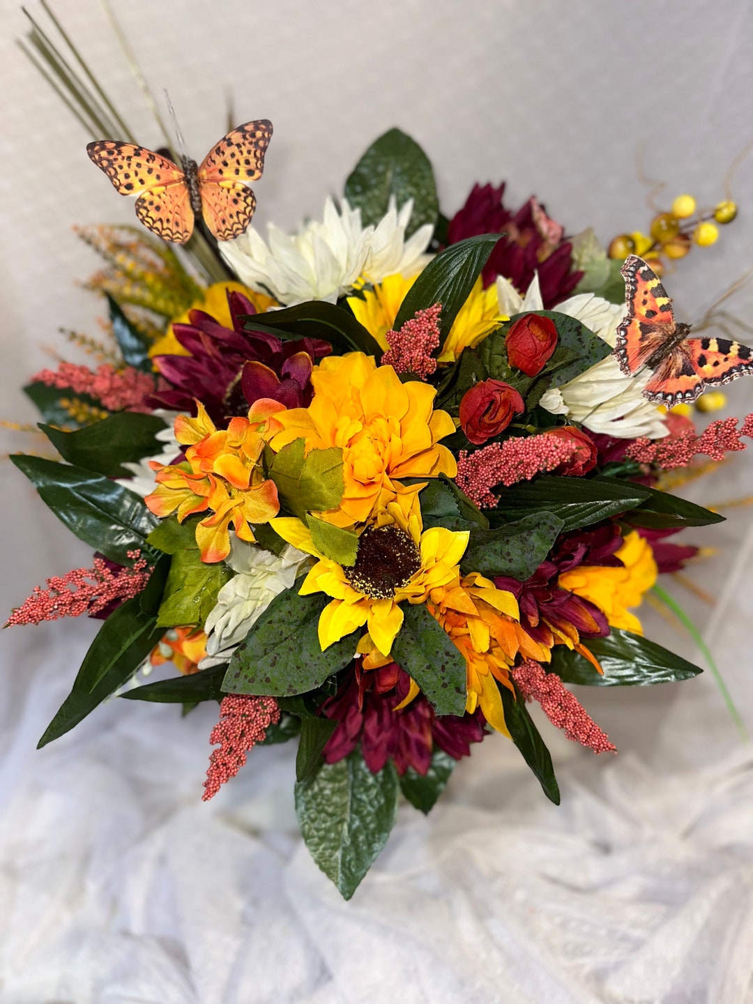 Fall Monarch Butterfly Mausoleum Cemetery Insert - Etsy