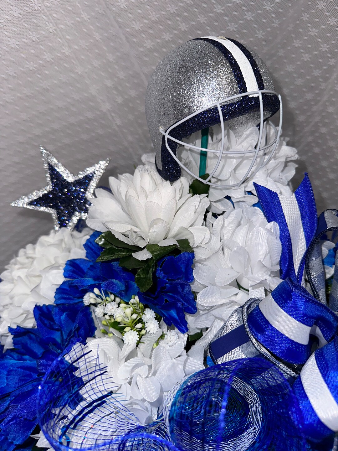 Football Themed Cemetery Vase Arrangement - Etsy