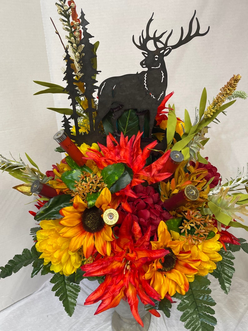 G. Deer Hunter’s Cemetery Memorial Vase Flower Arrangement - Etsy