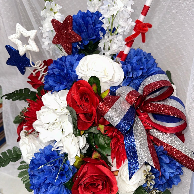 Red White and Blue Floral Arrangement - Etsy