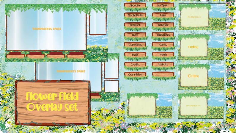 Flower Field Overlay Set | Etsy