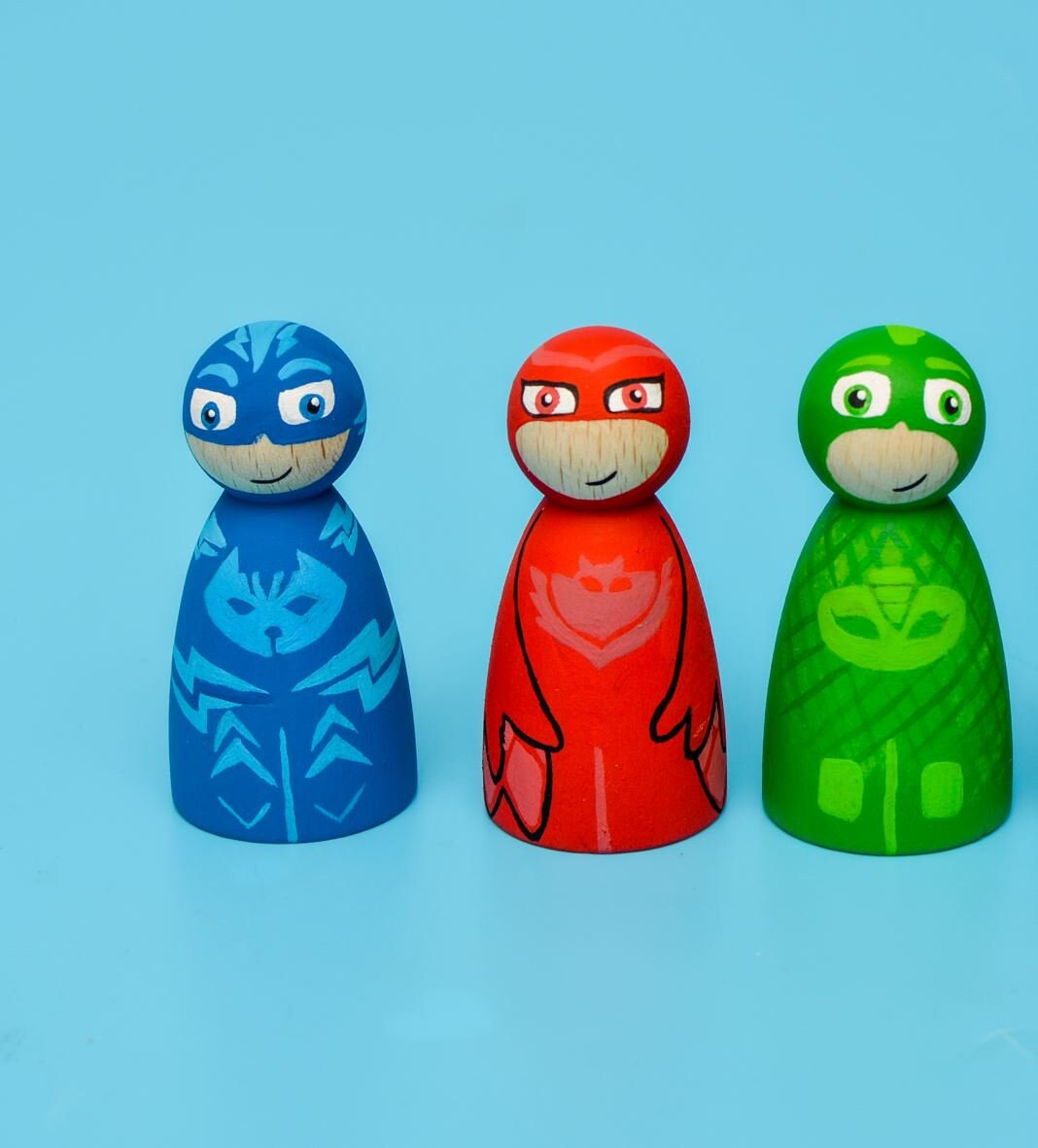 PJ Masks Peg Doll Set - Etsy