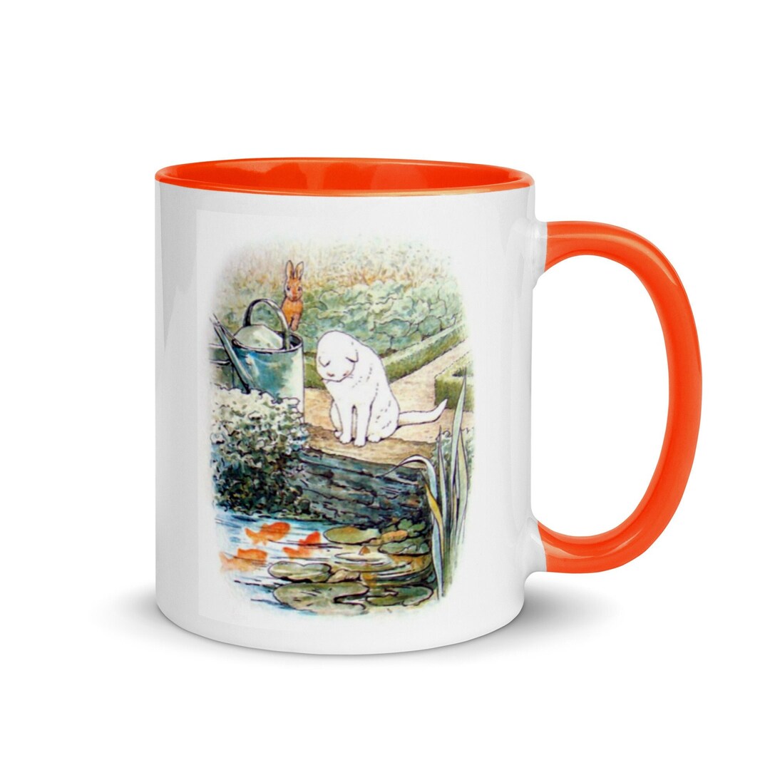 Beatrix Potter Cat Mug, "the Tale of Peter Rabbit," Cat Watching Fish ...