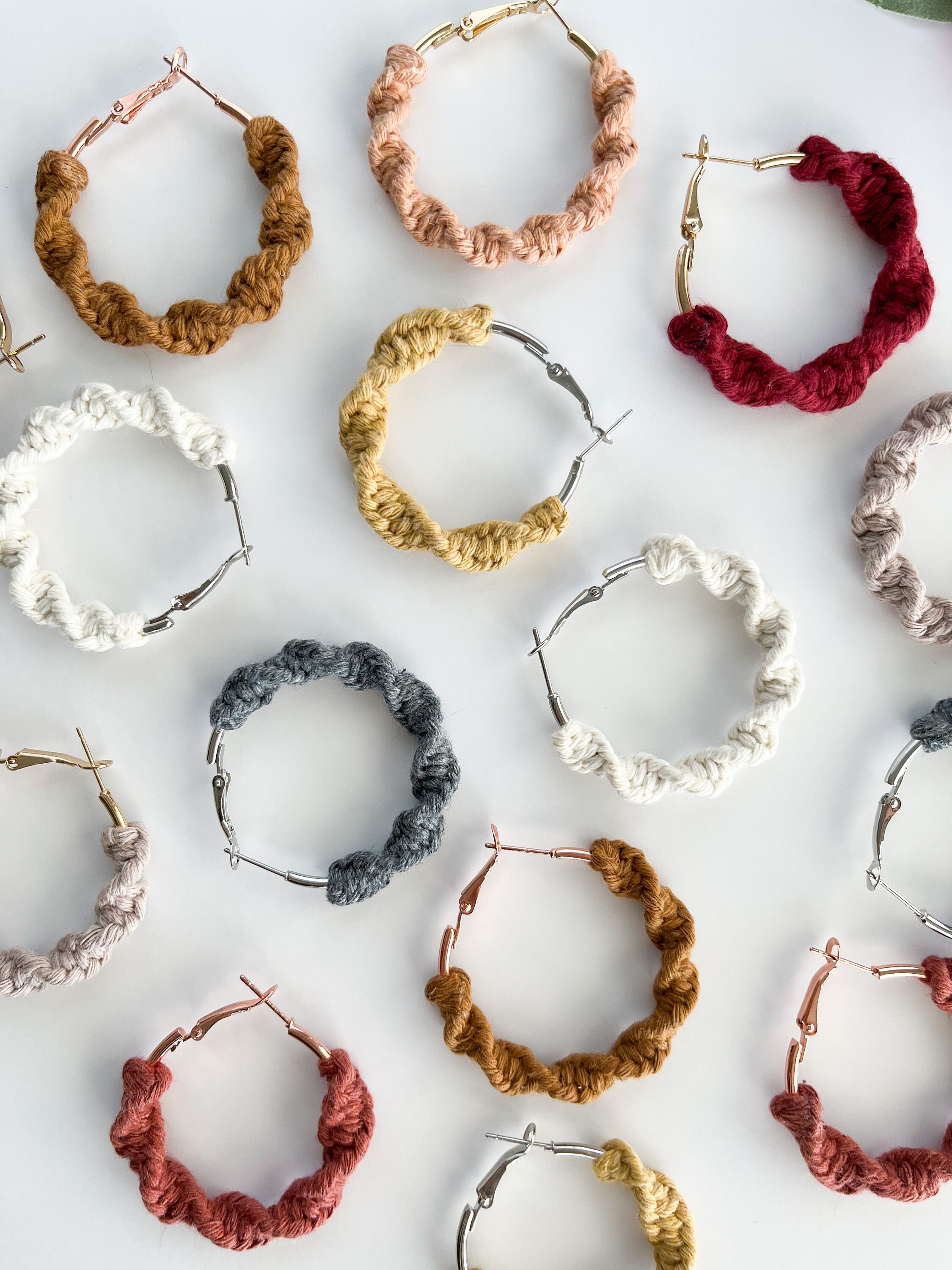 Macrame Hoop Earrings Small Hoops Macrame Accessories - Etsy