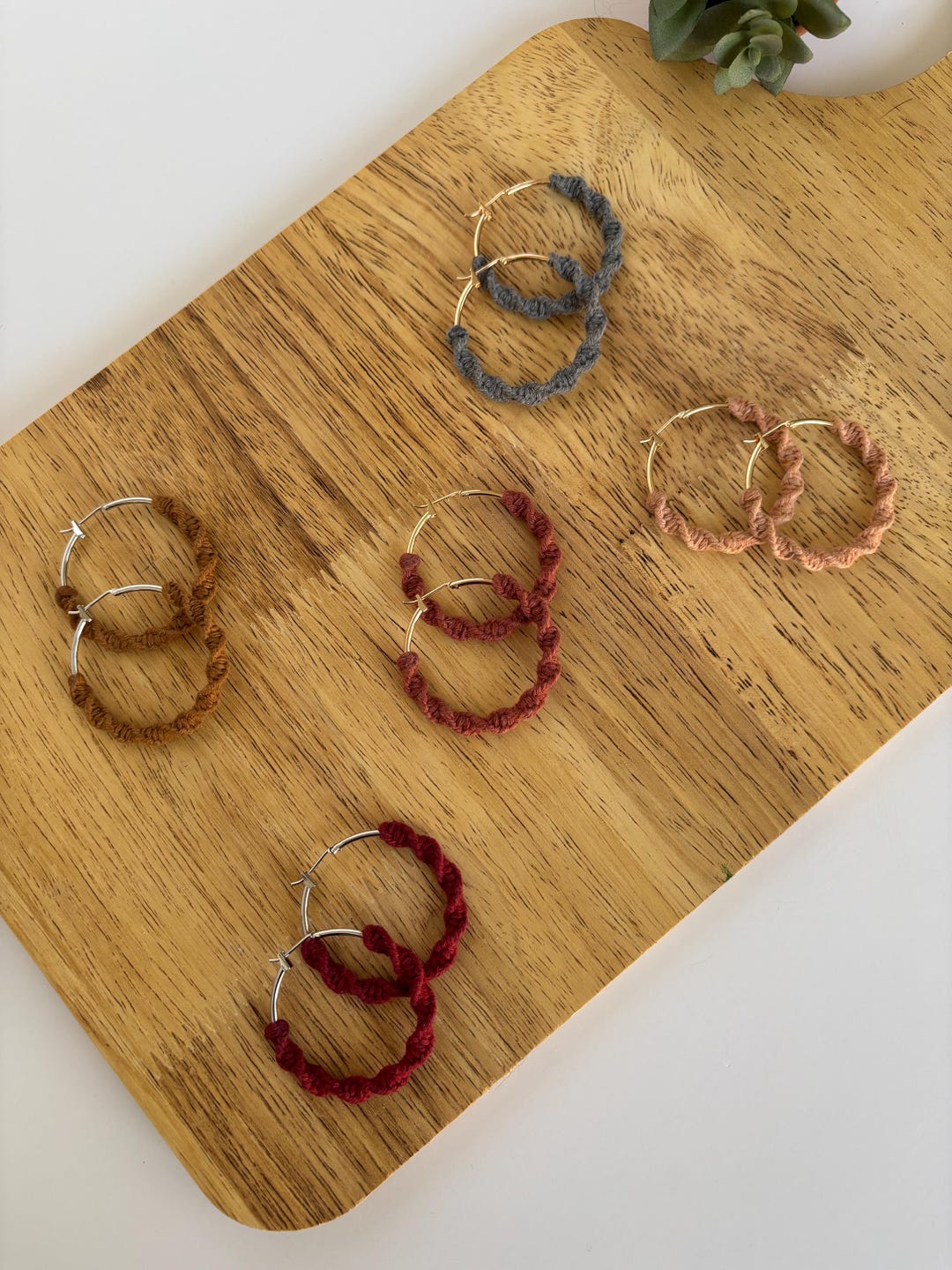 Macrame Hoop Earrings | Small Hoops | Macrame Accessories | Hoop ...