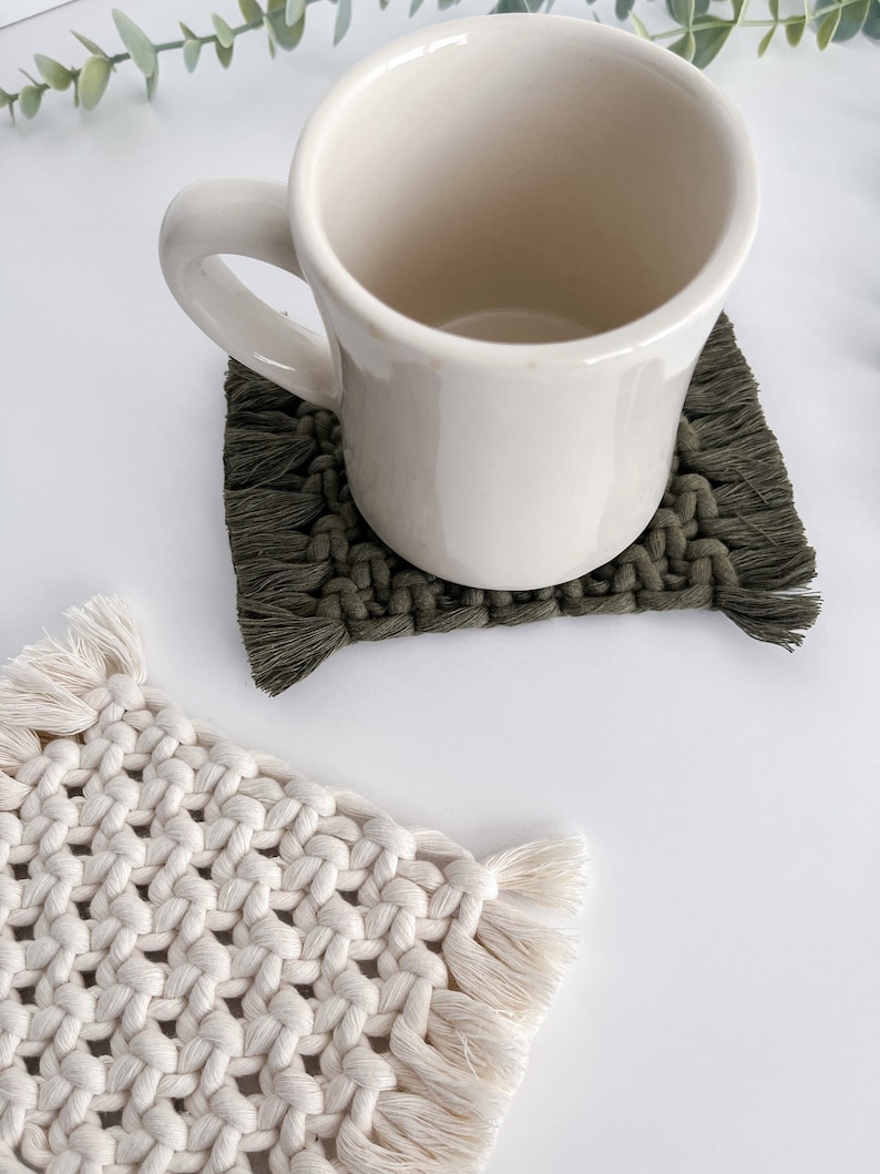Handmade Macrame Coasters: Soft Absorbent Drink Coasters - Etsy