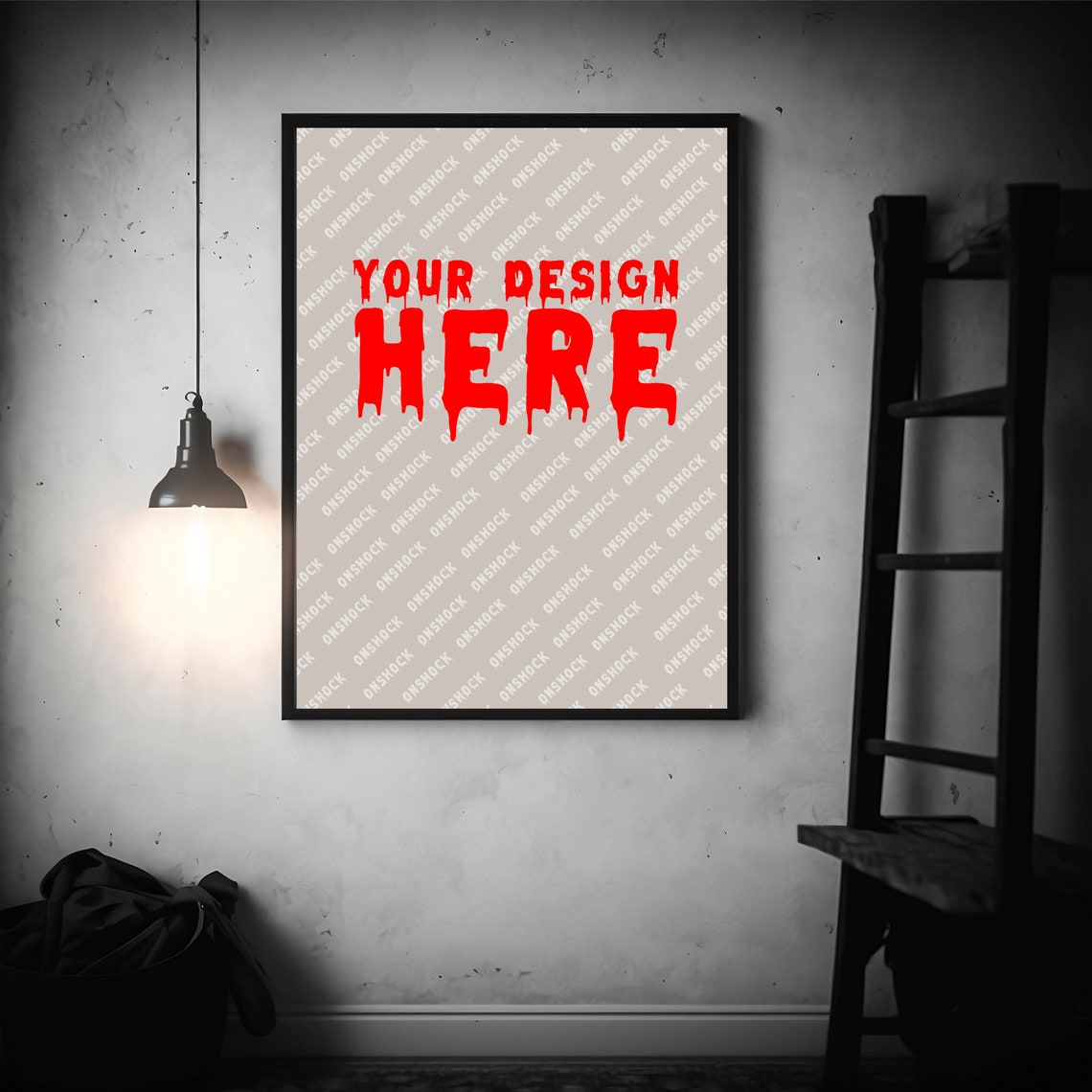 Creepy Frame Mockup Design for Your Horror Posters Display on Online ...