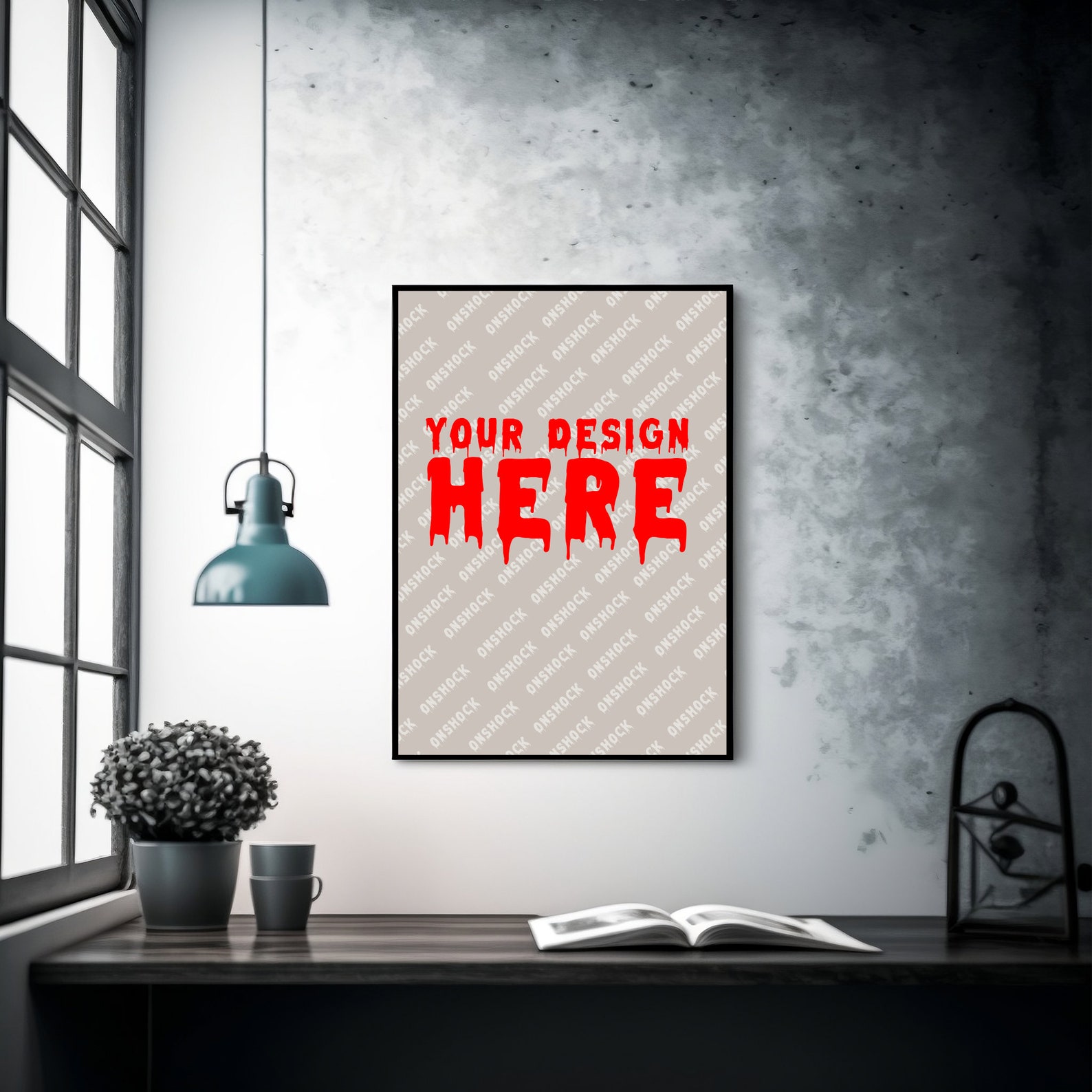 Creepy Frame Mockup Design for Your Horror Posters Display on Online ...