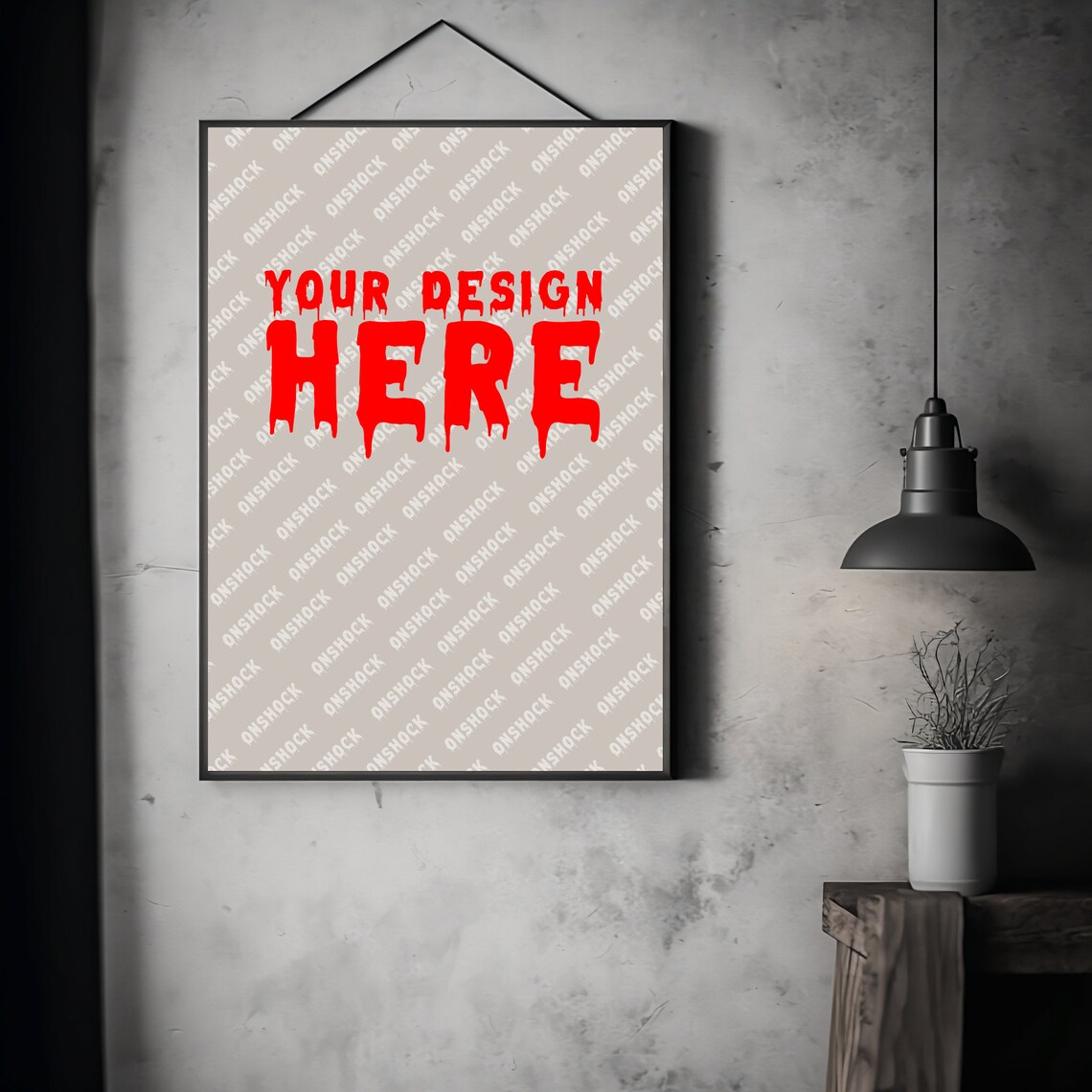 Creepy Frame Mockup Design for Your Horror Posters Display on Online ...