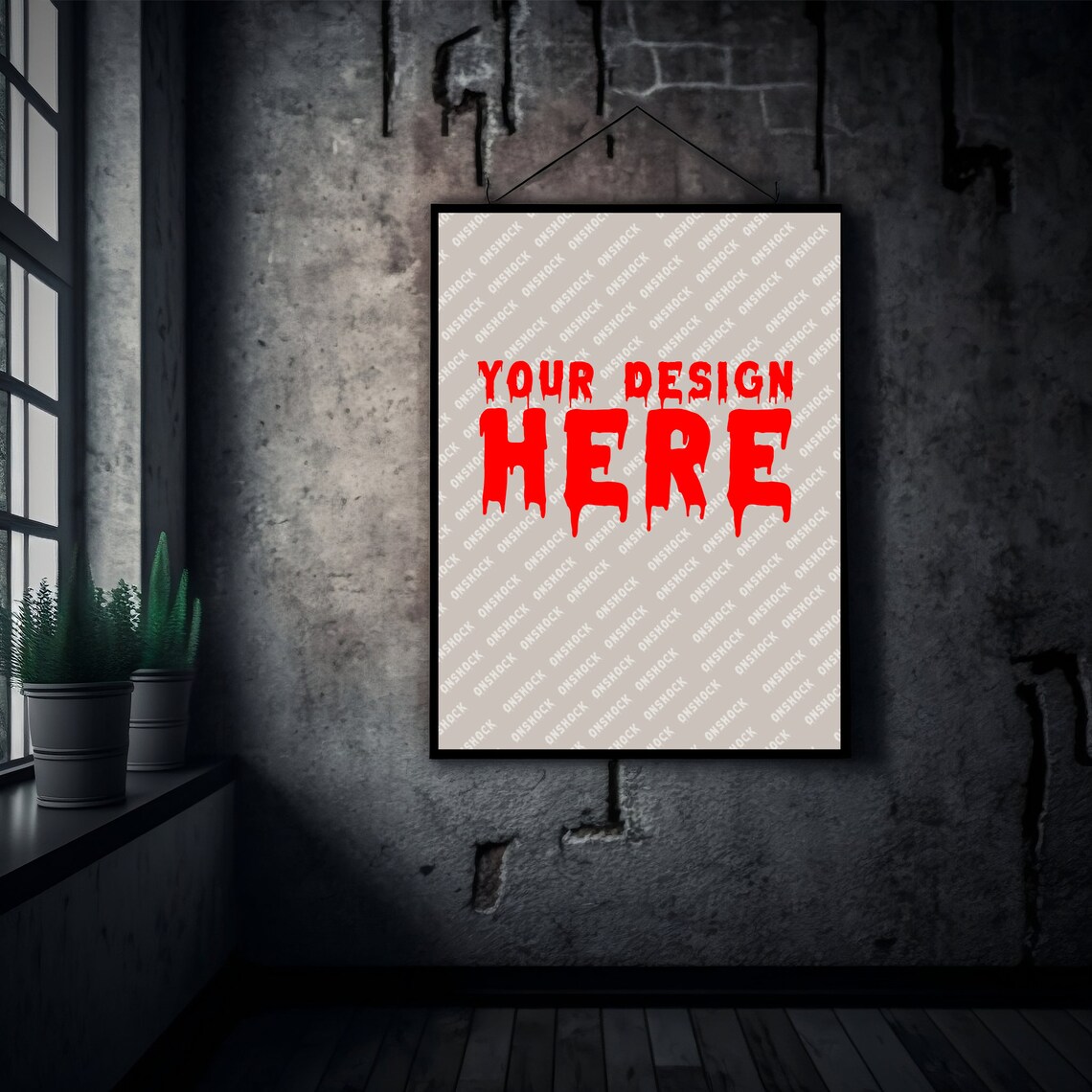 Creepy Frame Mockup Design for Your Horror Posters Display on Online ...
