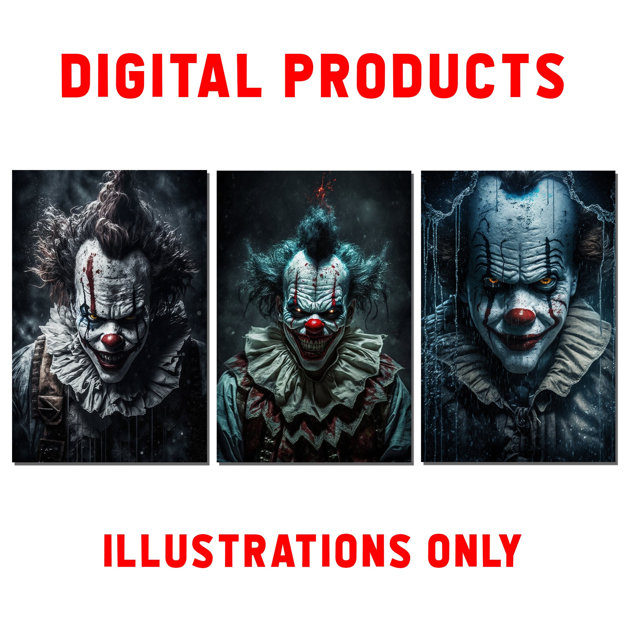 Creepy Clown Poster/wallpaper Collection Bundle - Etsy
