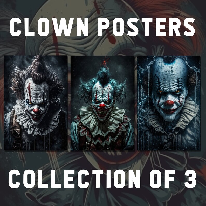 Creepy Clown Poster/wallpaper Collection Bundle - Etsy
