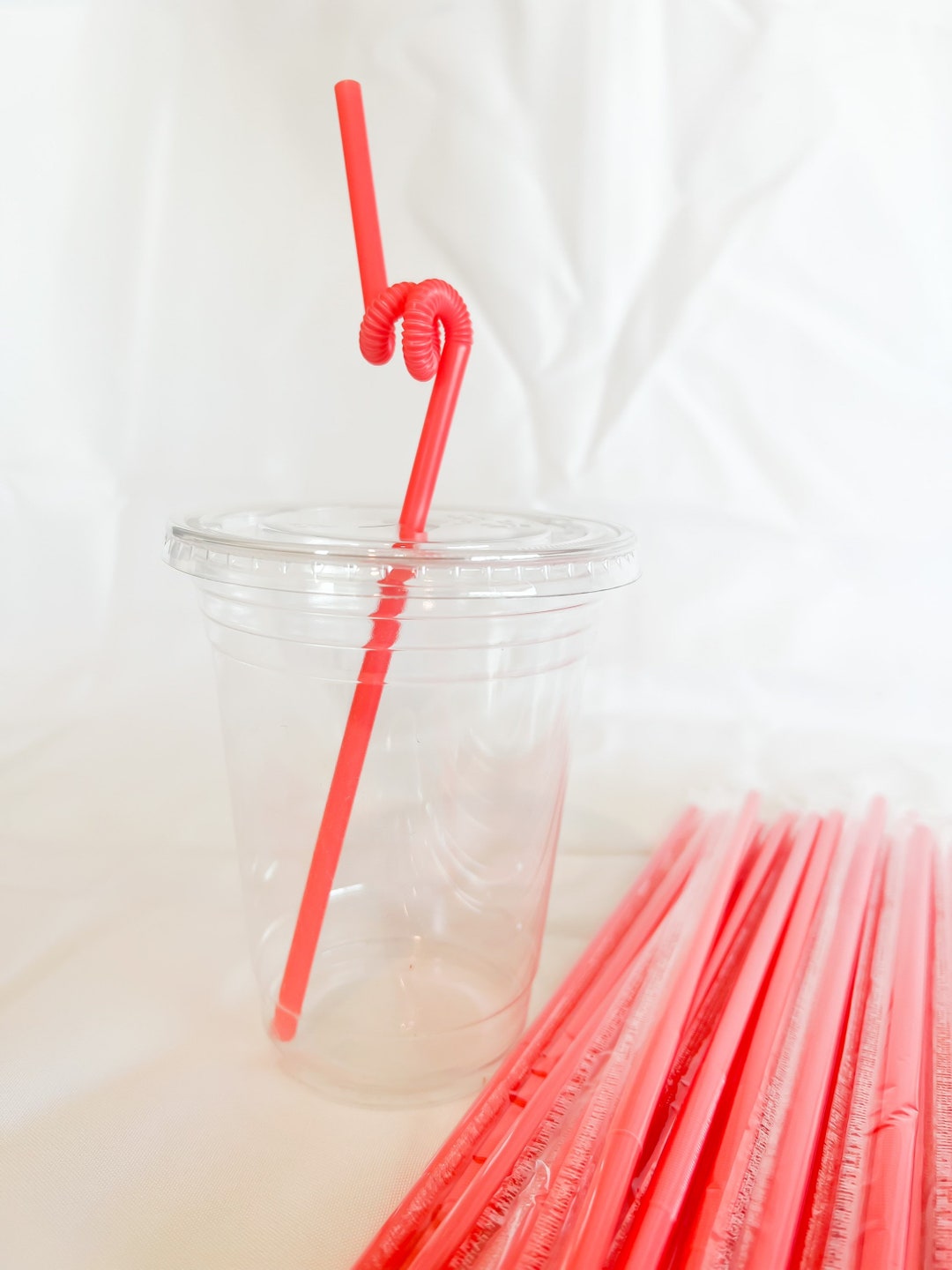 Red Plastic Bendy Drinking Straws - Etsy