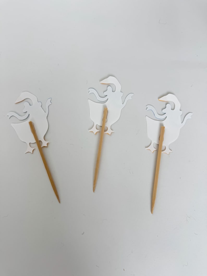 Adorable Handmade Vintage Inspired Silly Goose With Bow Cupcake Toppers ...