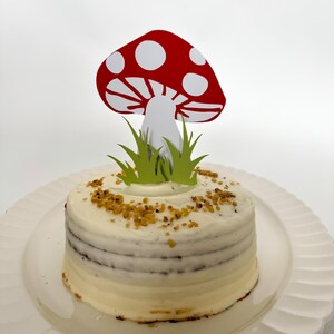 Handmade Red and White Vintage Style Mushroom Cake Topper Set for ...