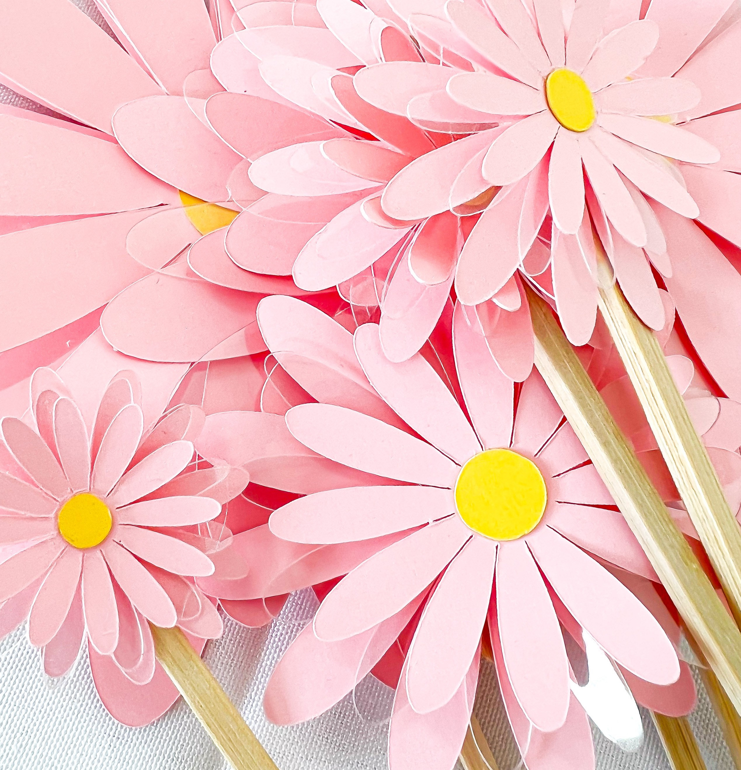Handmade Pink Daisy Flower Cake Topper Set for Birthdays, Showers, or ...