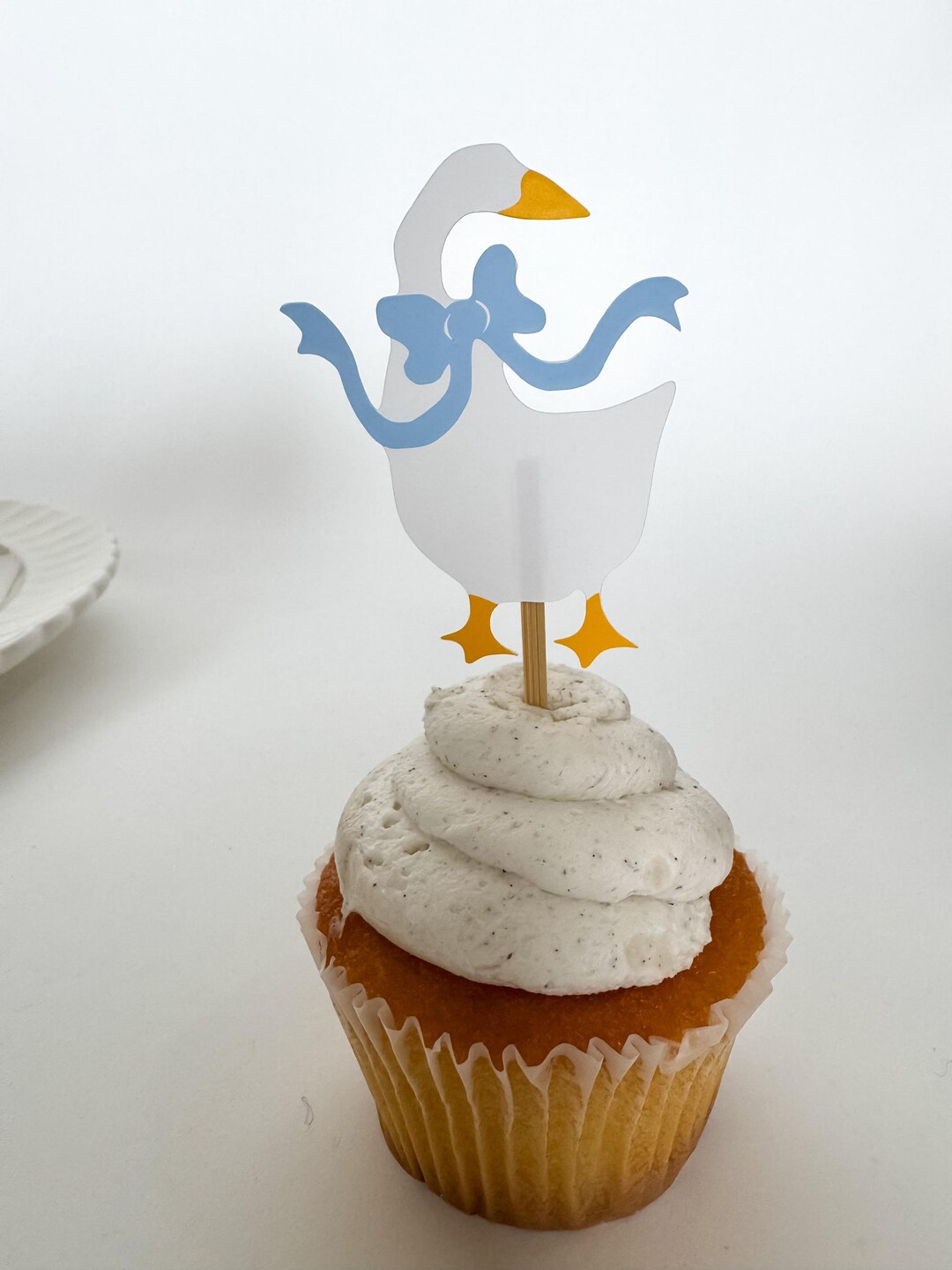 Adorable Handmade Vintage Inspired Silly Goose With Bow Cupcake Toppers ...