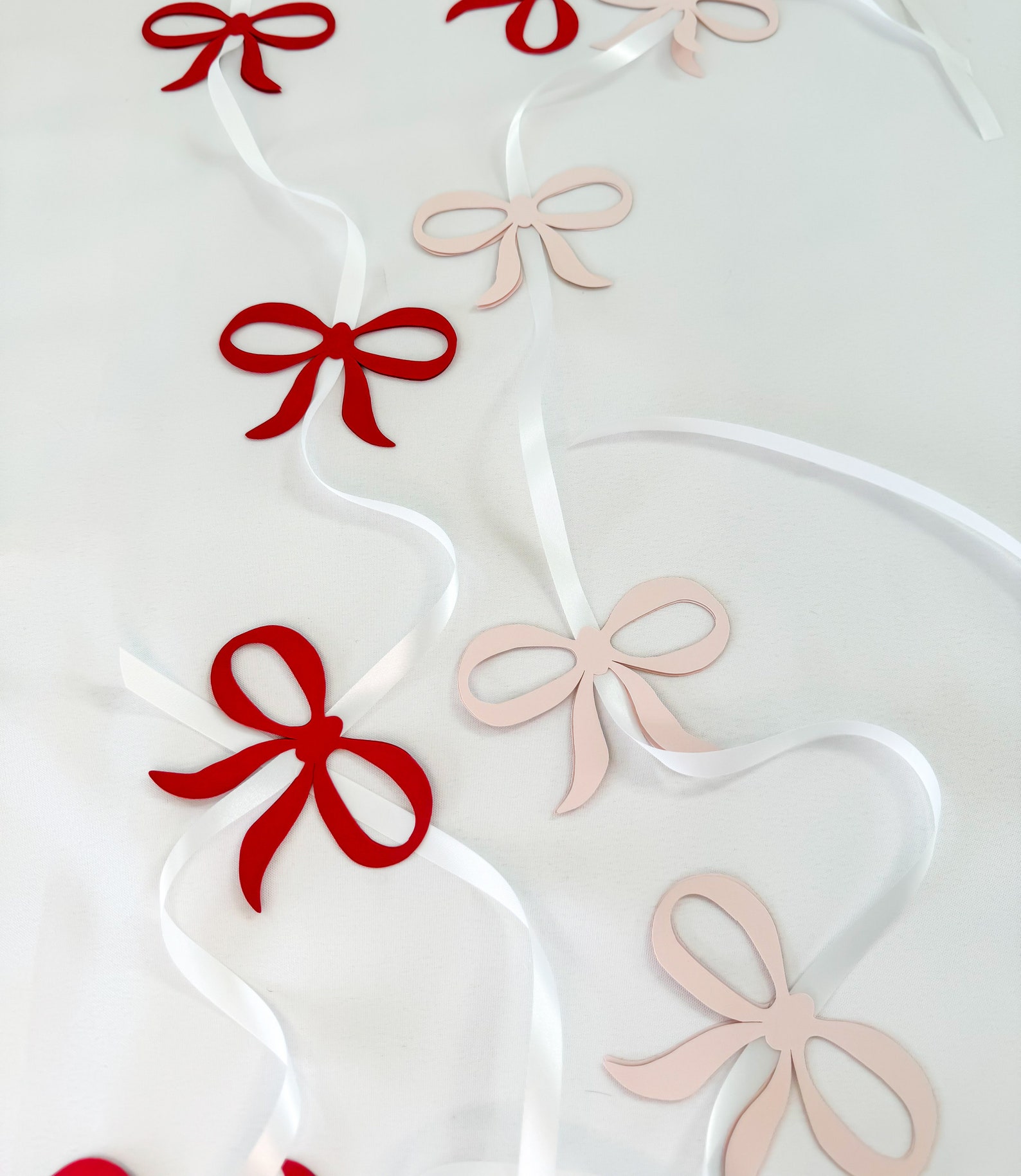 Satin Ribbon With Bows Balloon Tail/string/garland/vine for Birthdays ...
