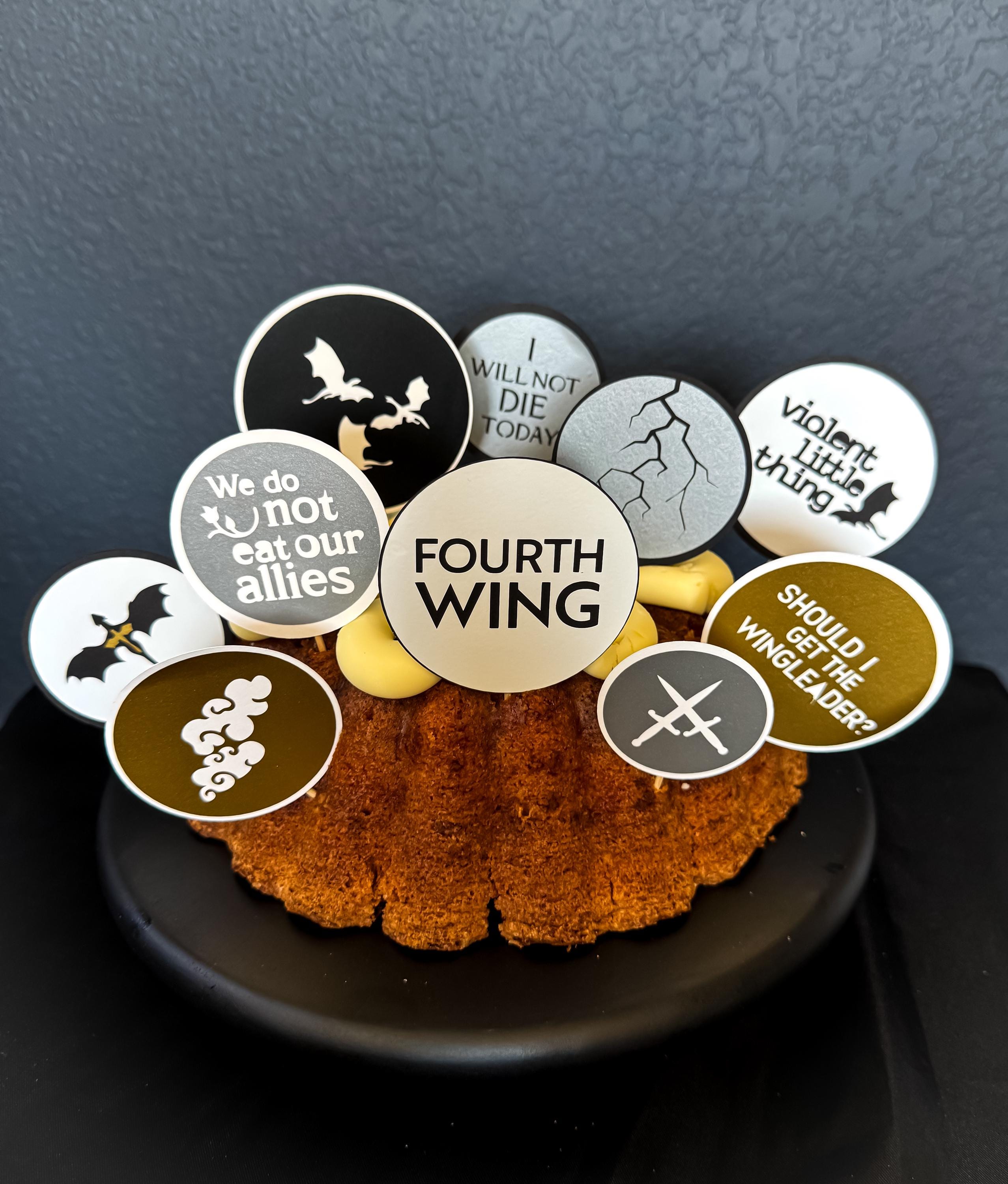 Fourth Wing Series Cupcake and Cake Toppers for Emperean Themed ...