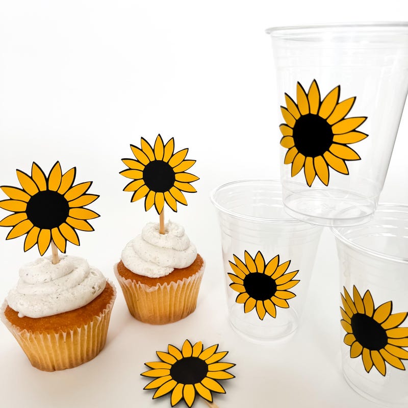 Plastic Sunflower Cups - Etsy UK