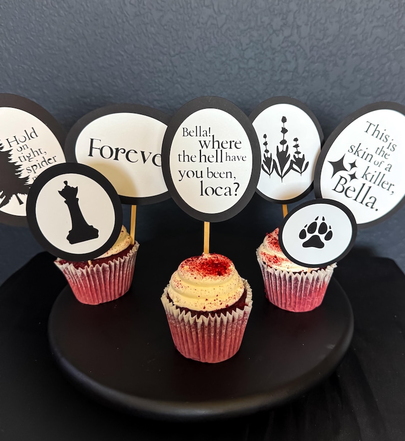 Twilight Themed Cupcake and Cake Toppers for Vampire Themed Birthdays ...