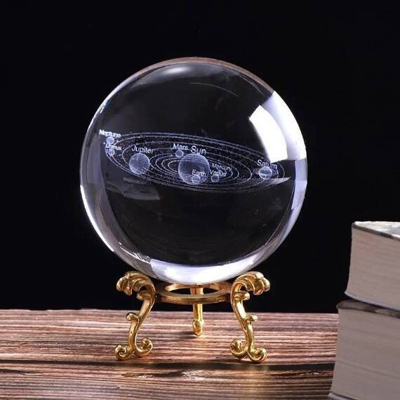 Laser Engraved Solar System Crystal Ball Glass Globe Laser Engraved ...