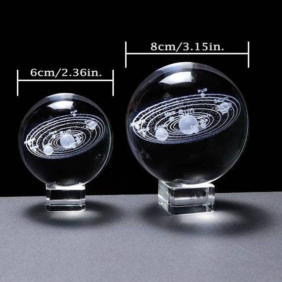 Laser Engraved Solar System Crystal Ball Glass Globe Laser Engraved ...