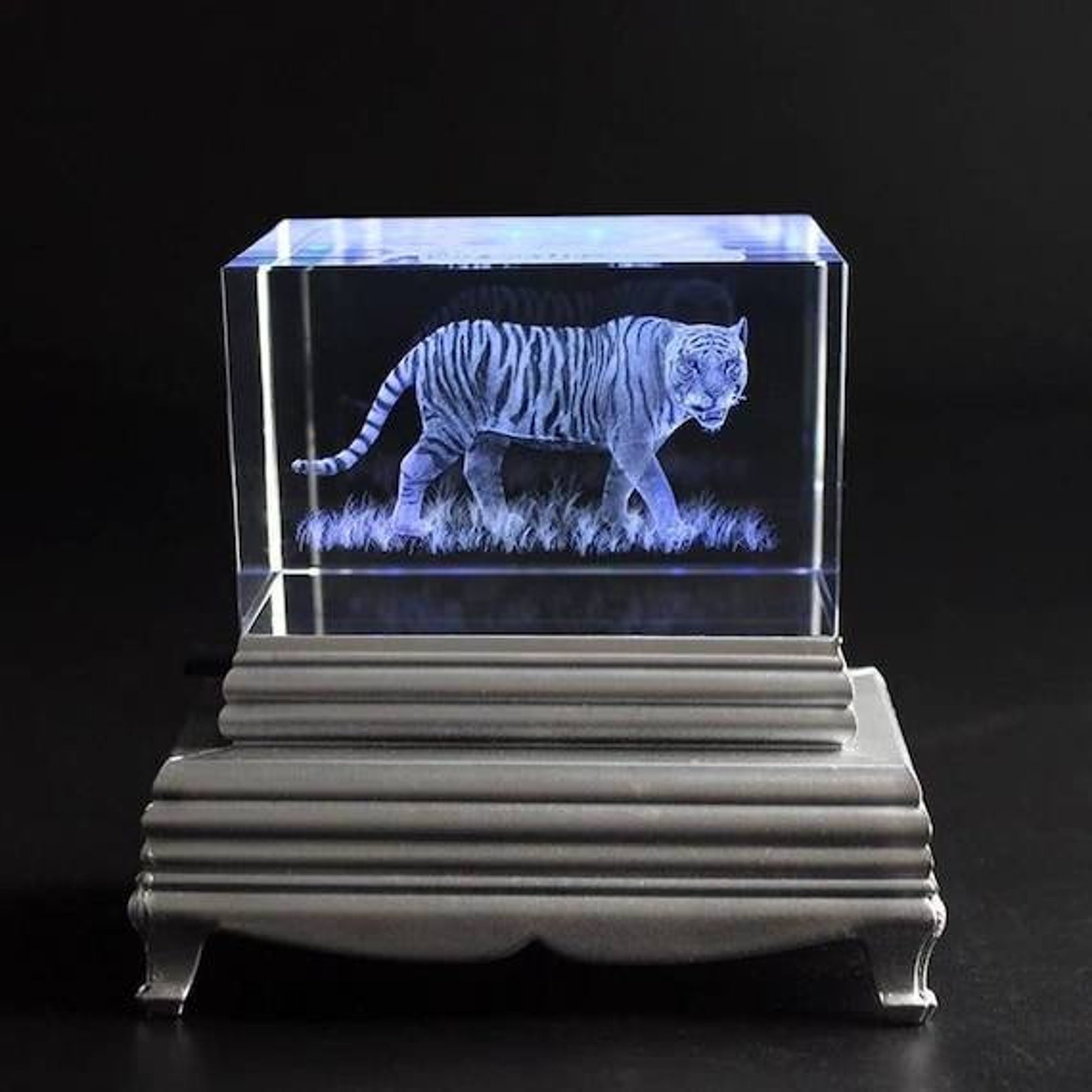 Laser Engraved Crystal Tiger Glass Cube Laser Engraved Tiger - Etsy