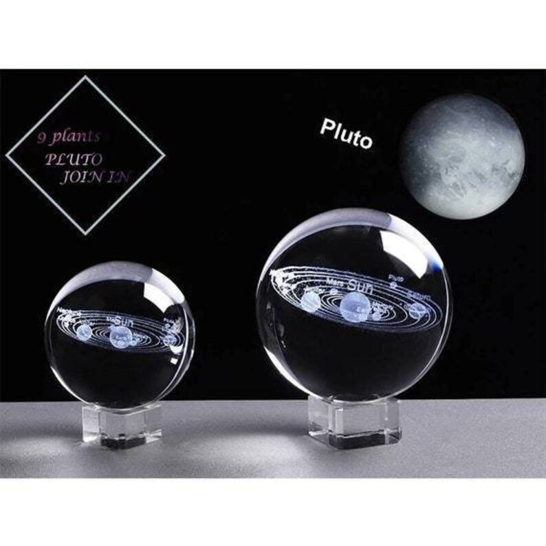 Laser Engraved Solar System Crystal Ball Glass Globe Laser Engraved ...