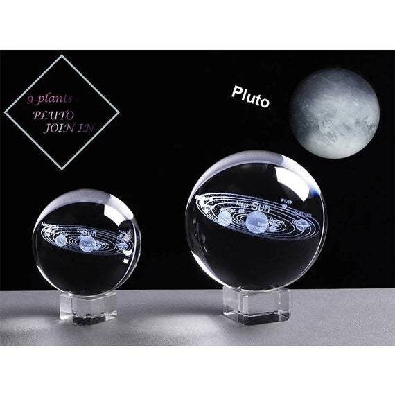 Laser Engraved Solar System Crystal Ball Glass Globe Laser Engraved ...