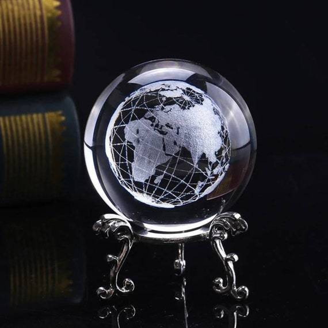 Crystal 3D Earth Globe Paperweight Stand Home Decor Desktop - Etsy