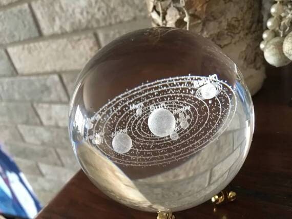 Laser Engraved Solar System Crystal Ball Glass Globe Laser Engraved ...
