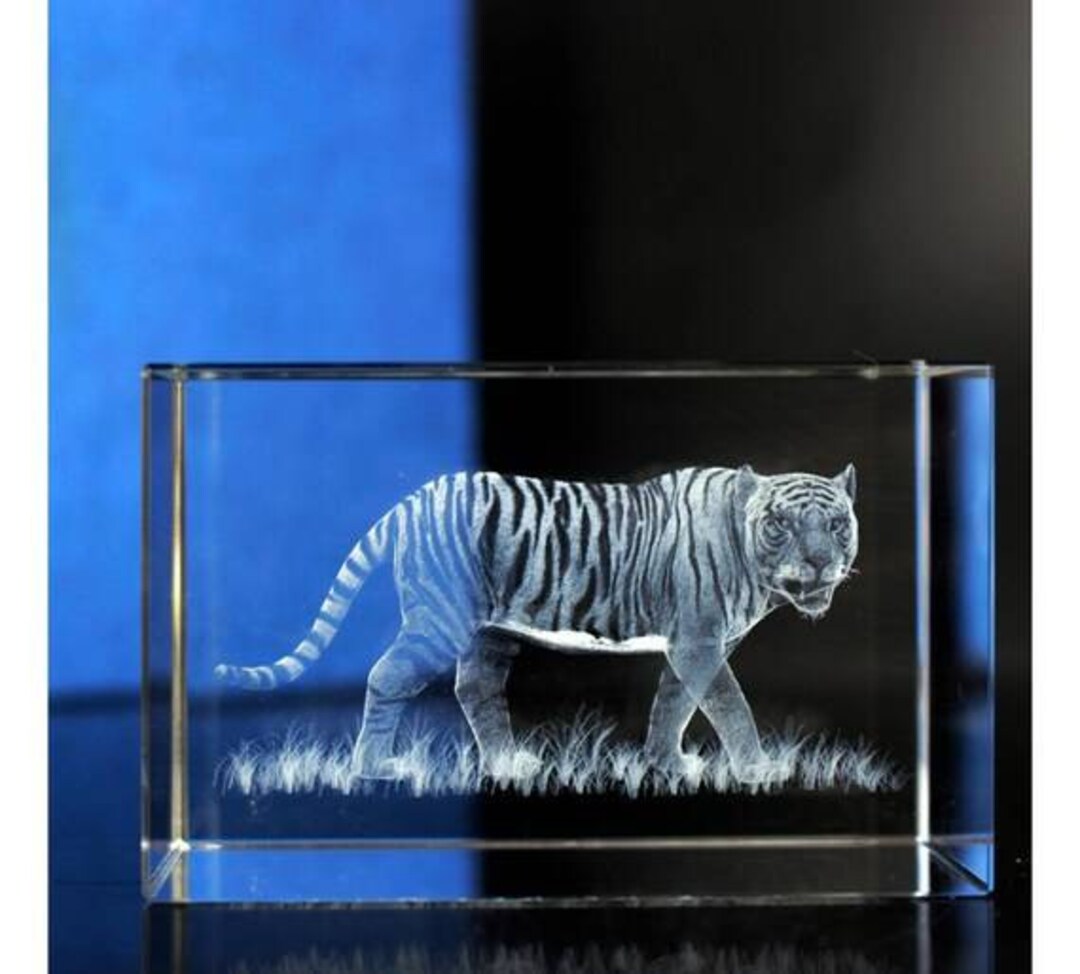 Laser Engraved Crystal Tiger Glass Cube Laser Engraved Tiger - Etsy