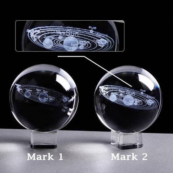 Laser Engraved Solar System Crystal Ball Glass Globe Laser Engraved ...