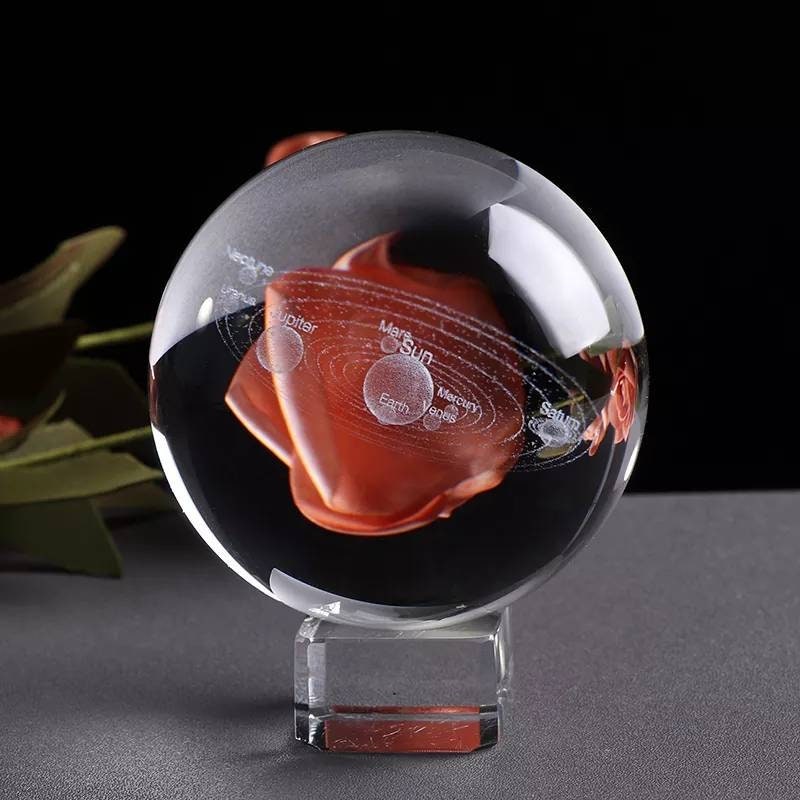 Laser Engraved Solar System Crystal Ball Glass Globe Laser Engraved ...