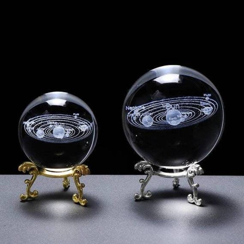 Laser Engraved Solar System Crystal Ball Glass Globe Laser Engraved ...