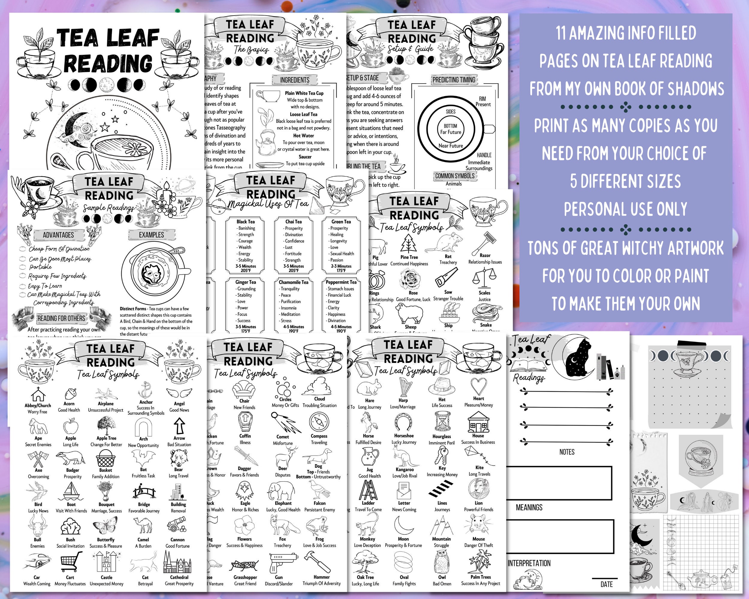 Tea Leaf Reading Set for Beginners, Basics of Fortune Telling Kit ...