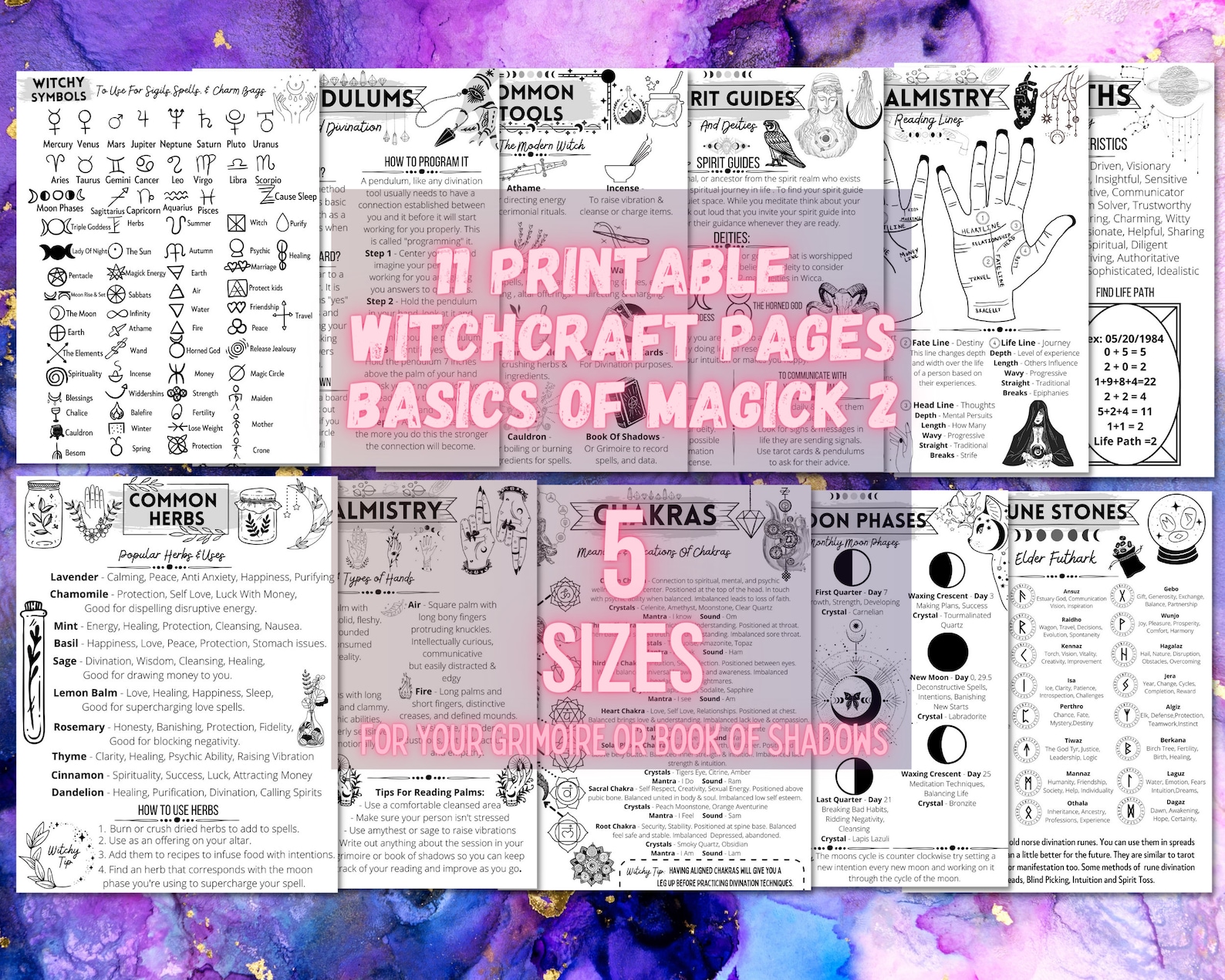 Printable Beginner Witchcraft Basics Guide, Basics of Magick Set 2 ...
