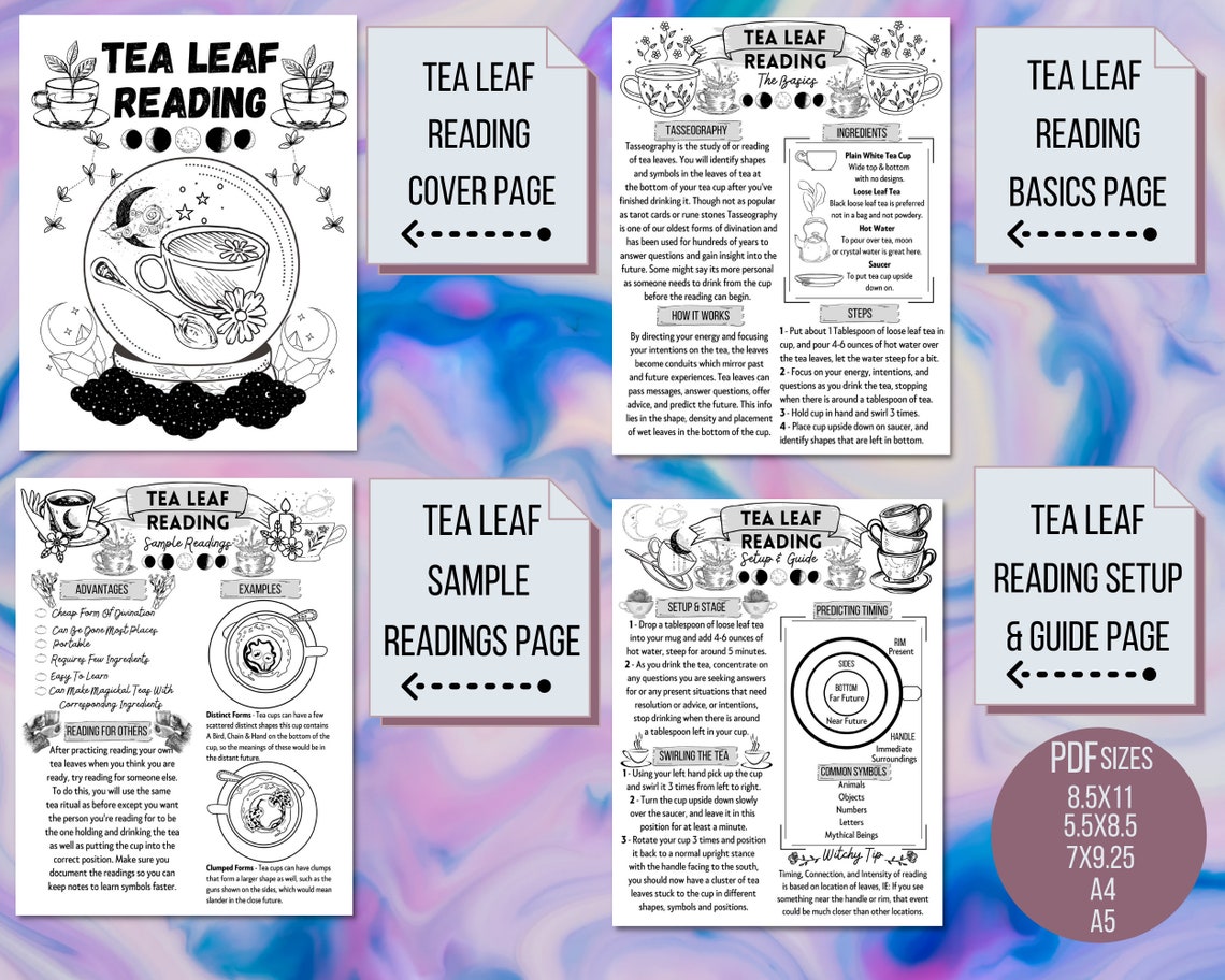 Tea Leaf Reading Set for Beginners, Basics of Fortune Telling Kit ...