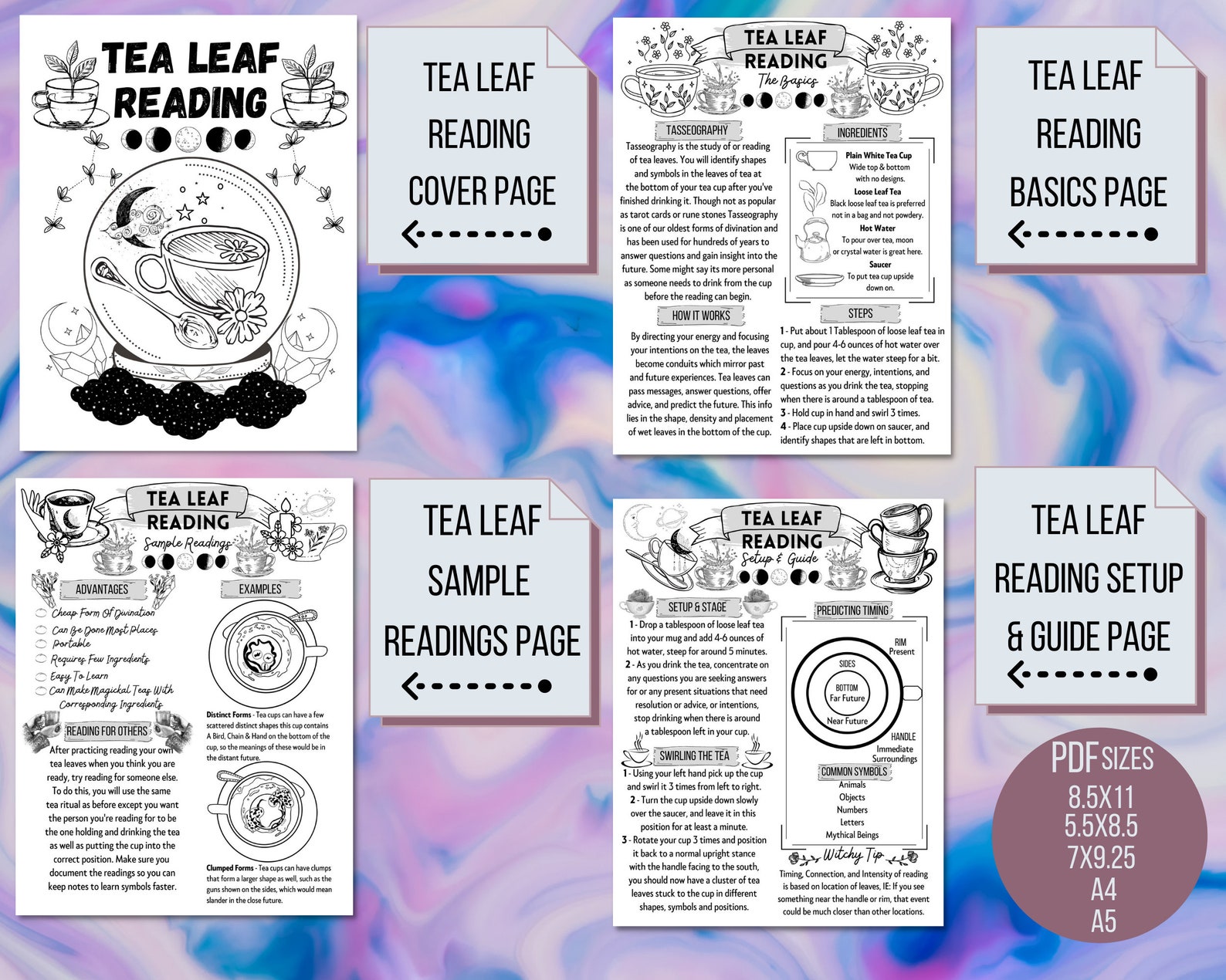 Tea Leaf Reading Set for Beginners, Basics of Fortune Telling Kit ...
