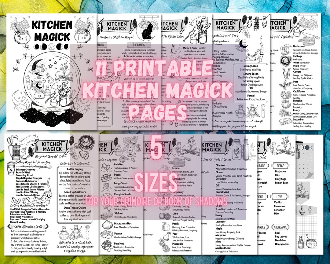 Kitchen Magick Pages for Beginners, Basics of Witchcraft, Spell Recipe ...