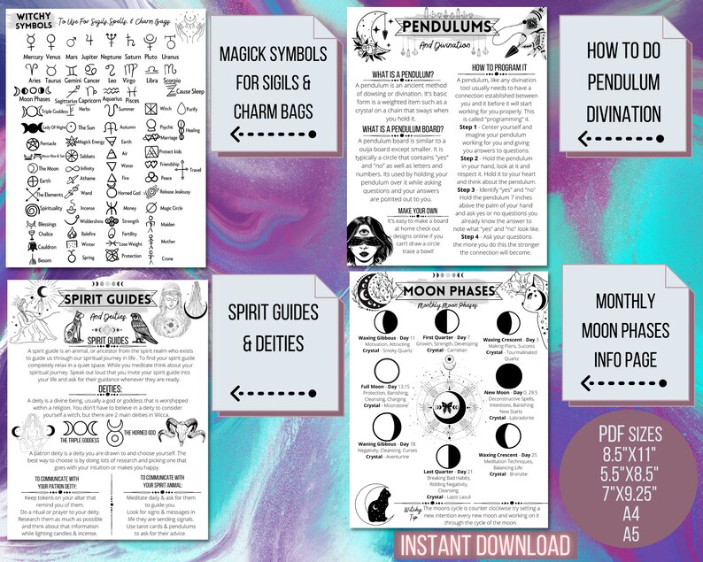 Printable Beginner Witchcraft Basics Guide, Basics of Magick Set 2 ...