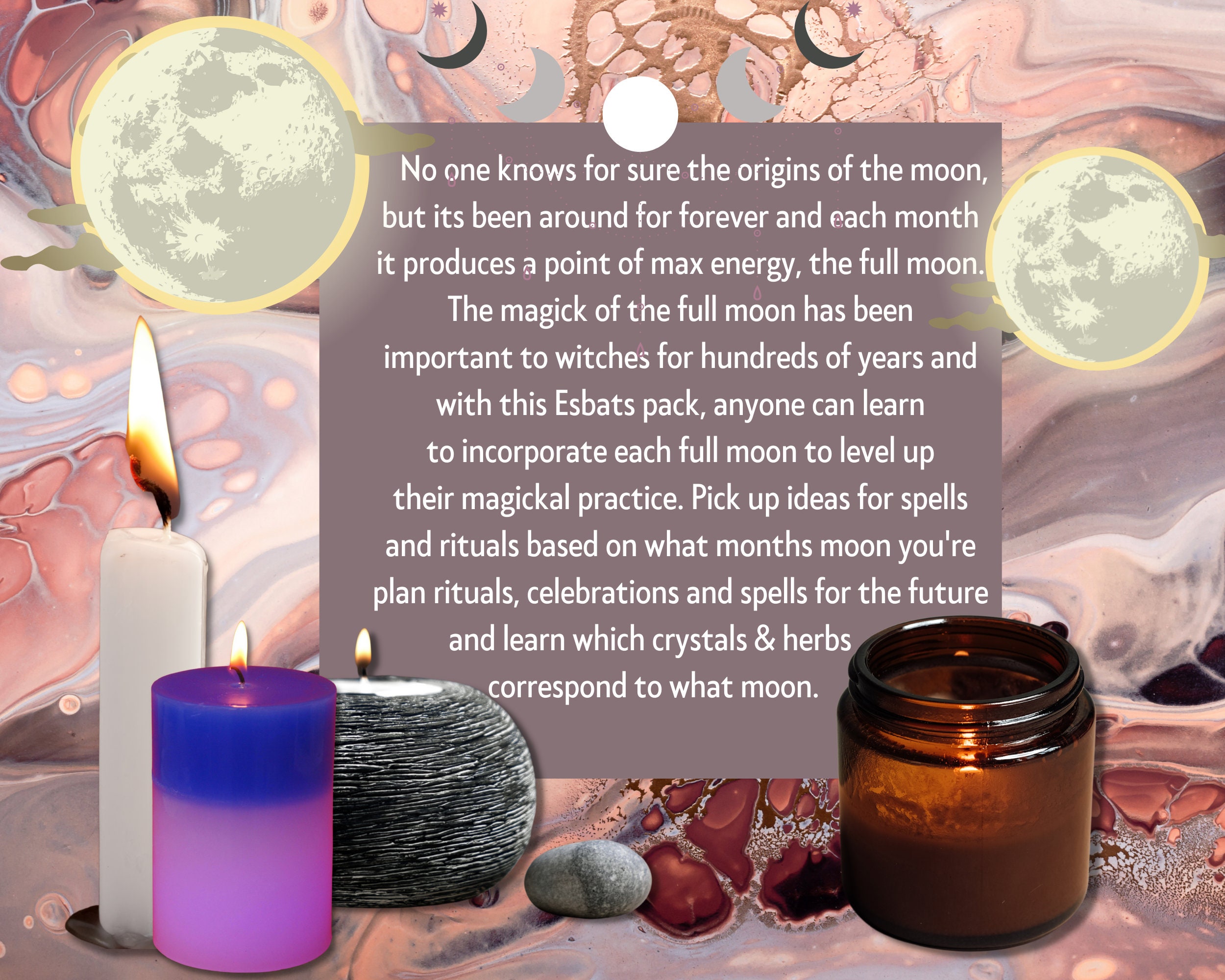 Esbats Cheat Sheets for Beginners, Learn Witchcraft Journal Pages, Full ...