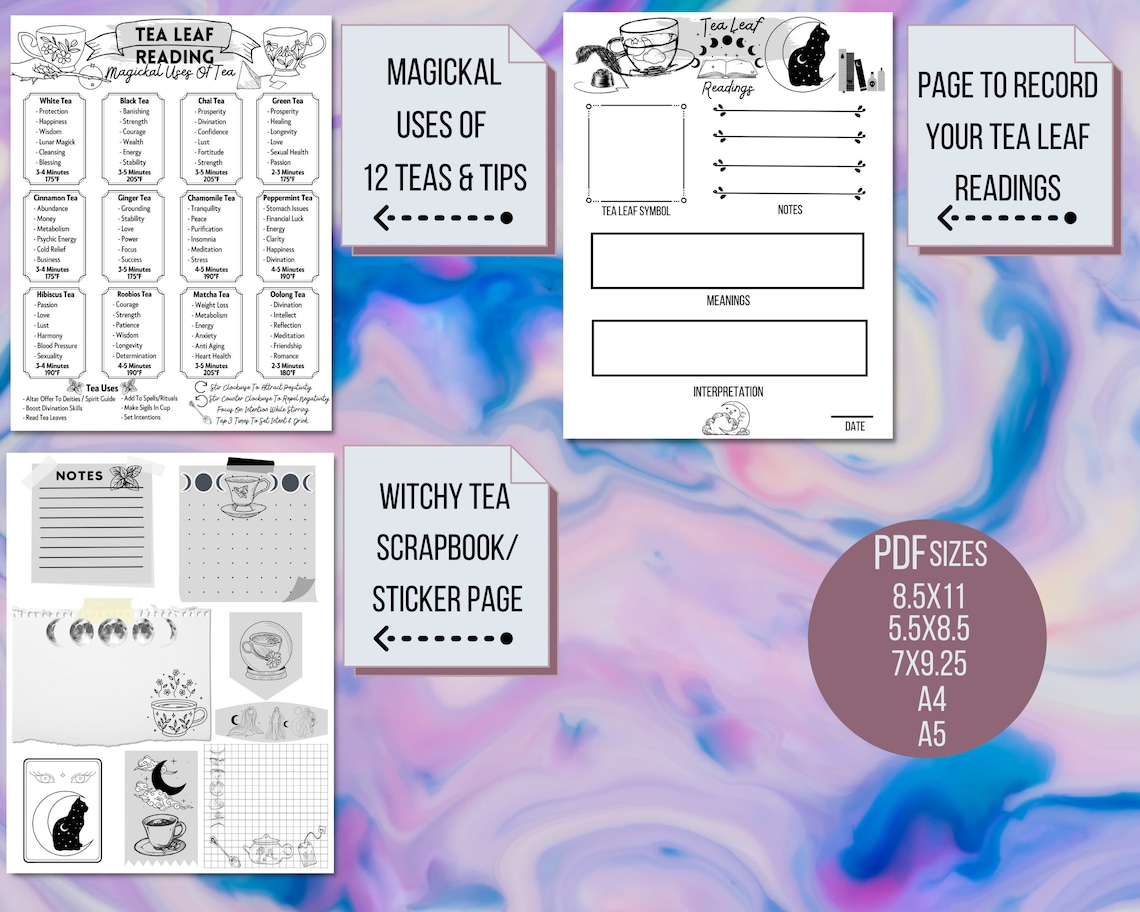 Tea Leaf Reading Set for Beginners, Basics of Fortune Telling Kit ...
