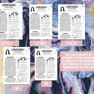 Moon Magick Sheets for Beginners, Basics of Lunar Cycles, Moon Cycles ...